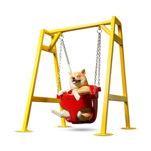 JXK Collectible Dog Figure: Shiba lnu On Swinging Hand-Painted, Lifeli